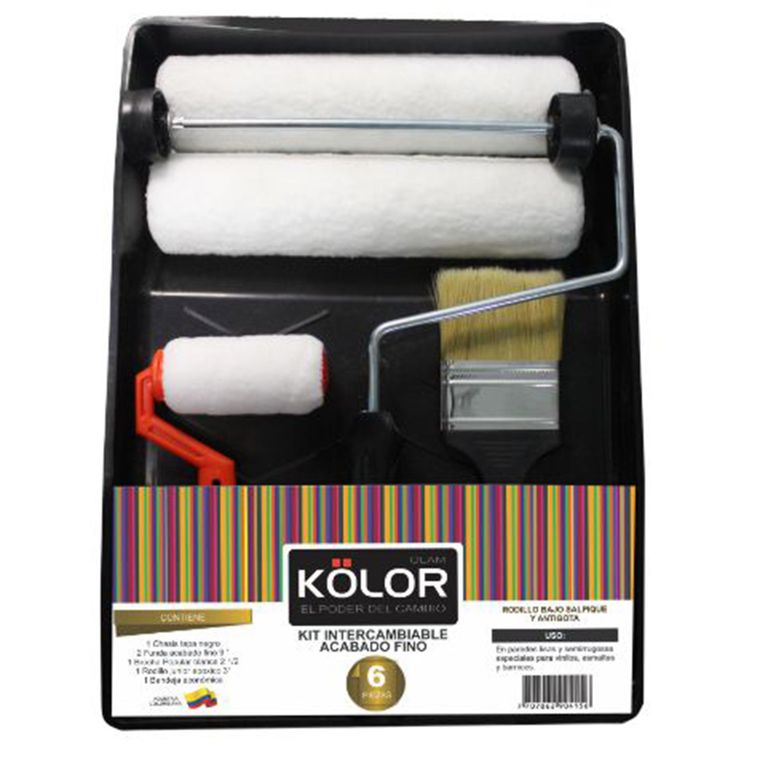 Kit de Rodillos y Brochas Intercambiables Acabado Fino KOLOR ...