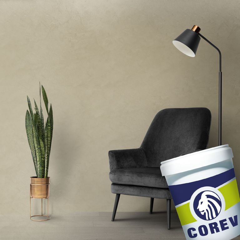 Pintura texturizada para muros Tipo Microcemento crema Lisso Corev ...