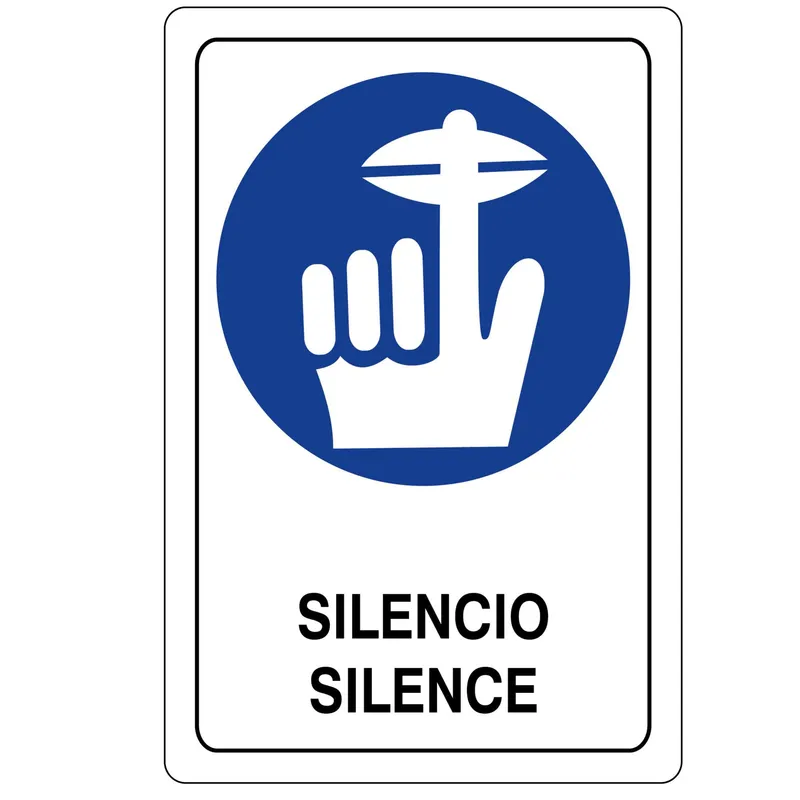 Señal Obligacion Silencio 22X15 Vinilo Adhesivo GENERICO | falabella.com