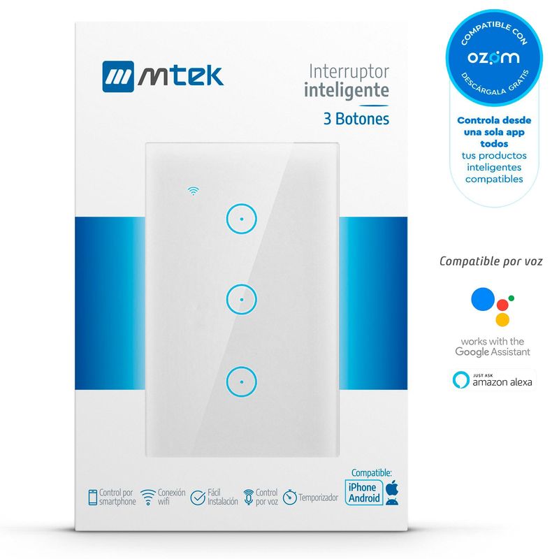 Interruptor Triple Inteligente M-Tek Wifi-App MTEK | falabella.com