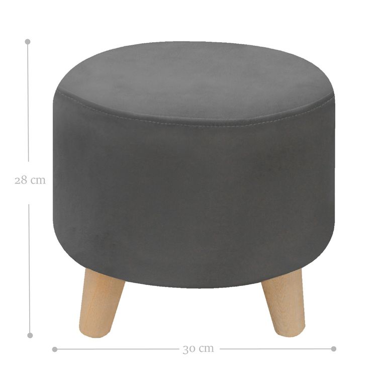 Puff Circular Sídney 28x30x30 Gris DORMILANDIA | falabella.com