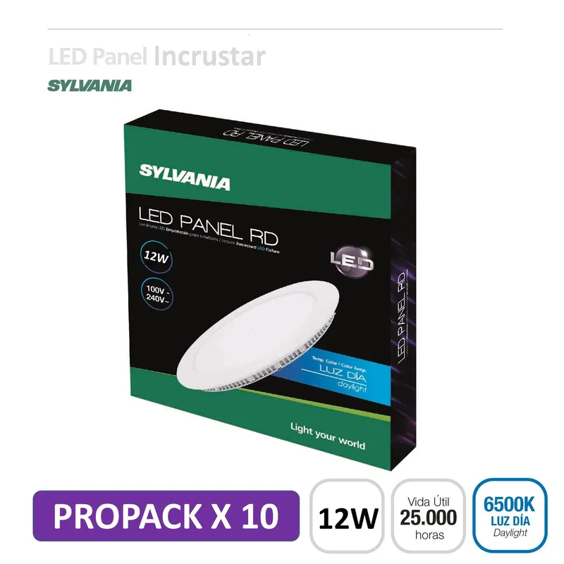 Setx10 Paneles Led Rd 12w Luz Fria 100-240v 750 Lúmenes Certificado ...