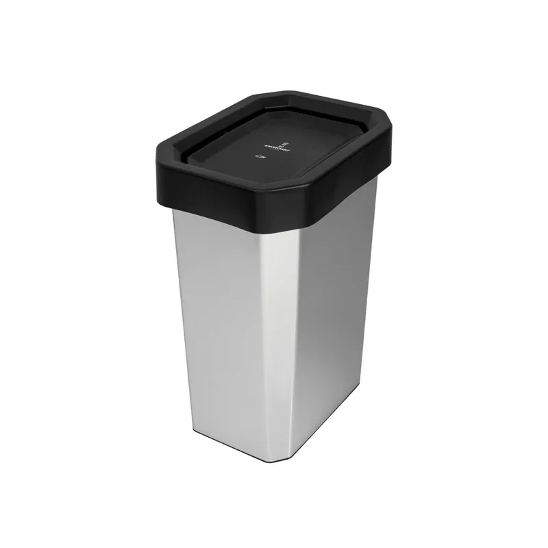 Caneca Plástica 10 Litros Negro para No Aprovechable con Tapa Vaivén ...