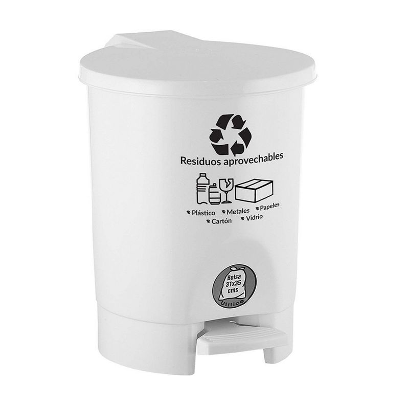 Caneca Plástica 4.5L Blanco-Reciclable Con Pedal VANYPLAS | falabella.com