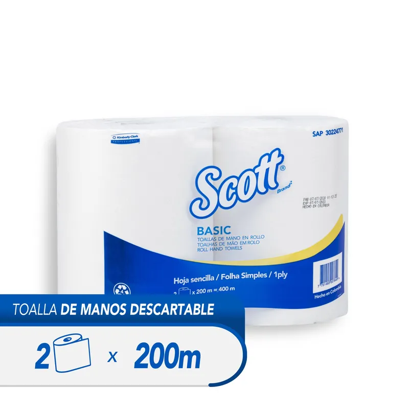 Toallas De Papel En Rollo Hoja Sencilla Blanca De 200 Metros X 2 ...