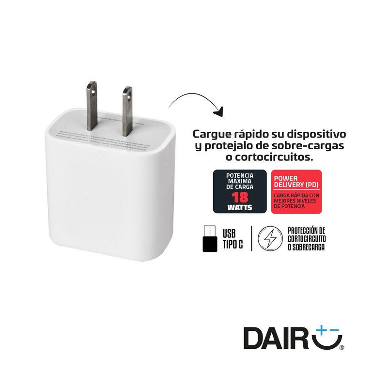Cargador Pd Tipo C Carga Ultra Rapida 18W DAIRU | falabella.com
