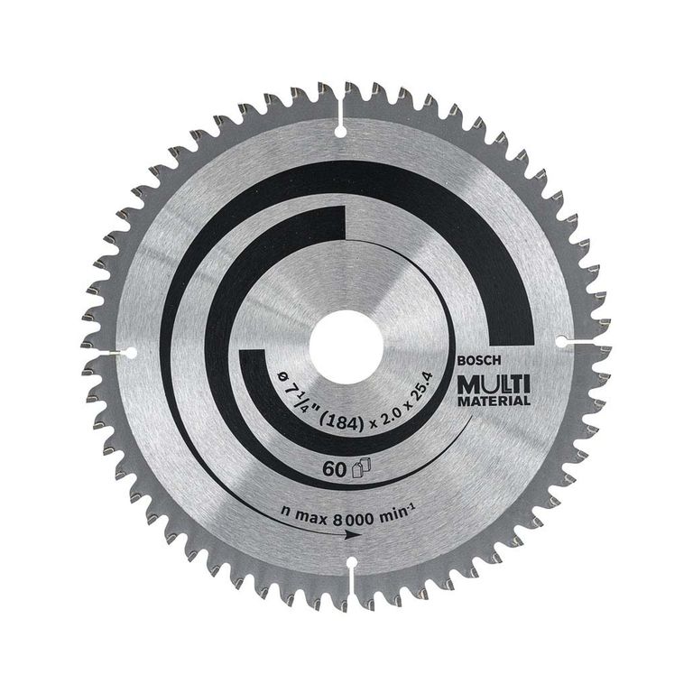 Disco Sierra Circular 7-1/4 Pulgadas Eje 1 Pulgadas / 60D BOSCH ...