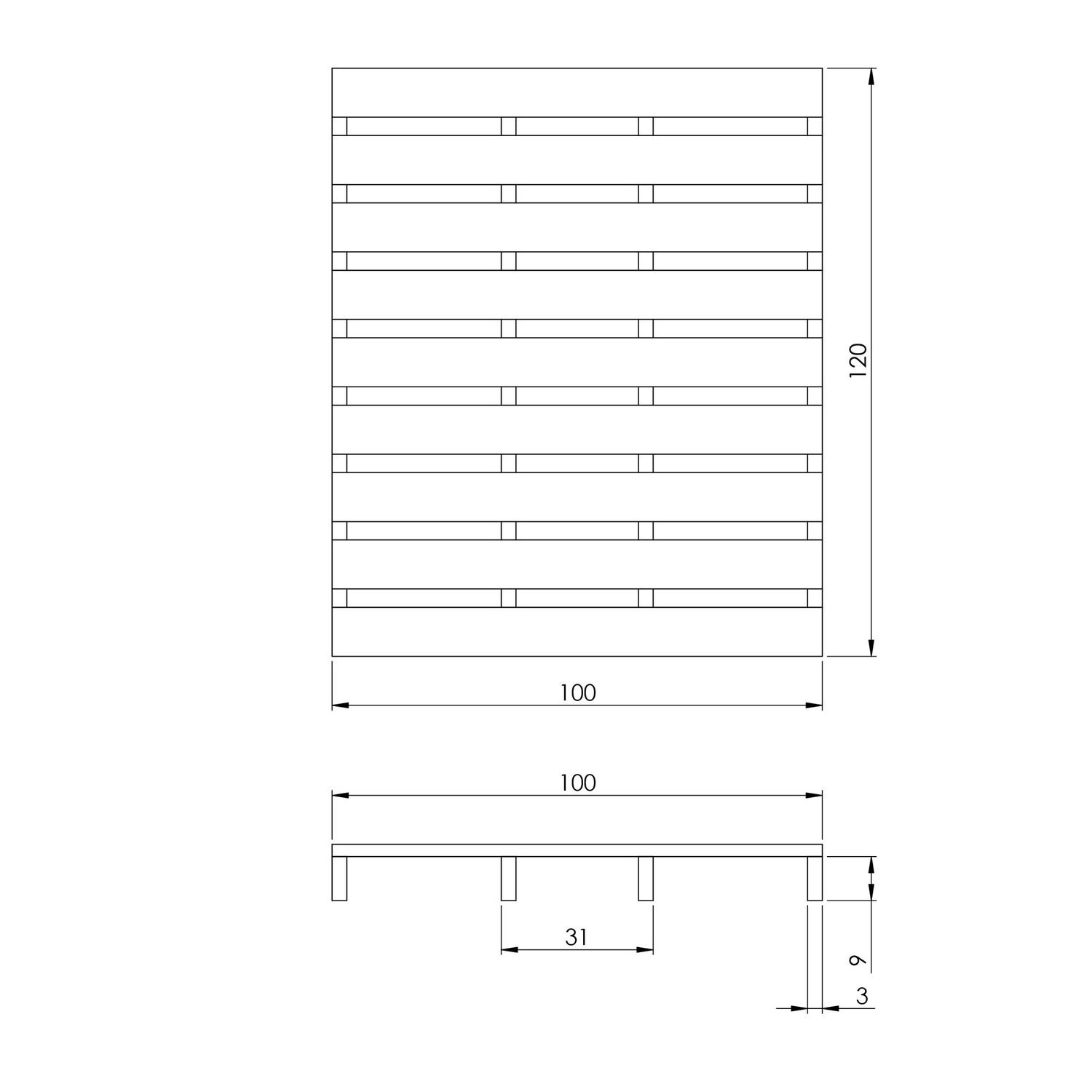 Estiba Madera Plástica 120x100x11.5cm 4 Vigas 9 Tablas - Homecenter.com.co