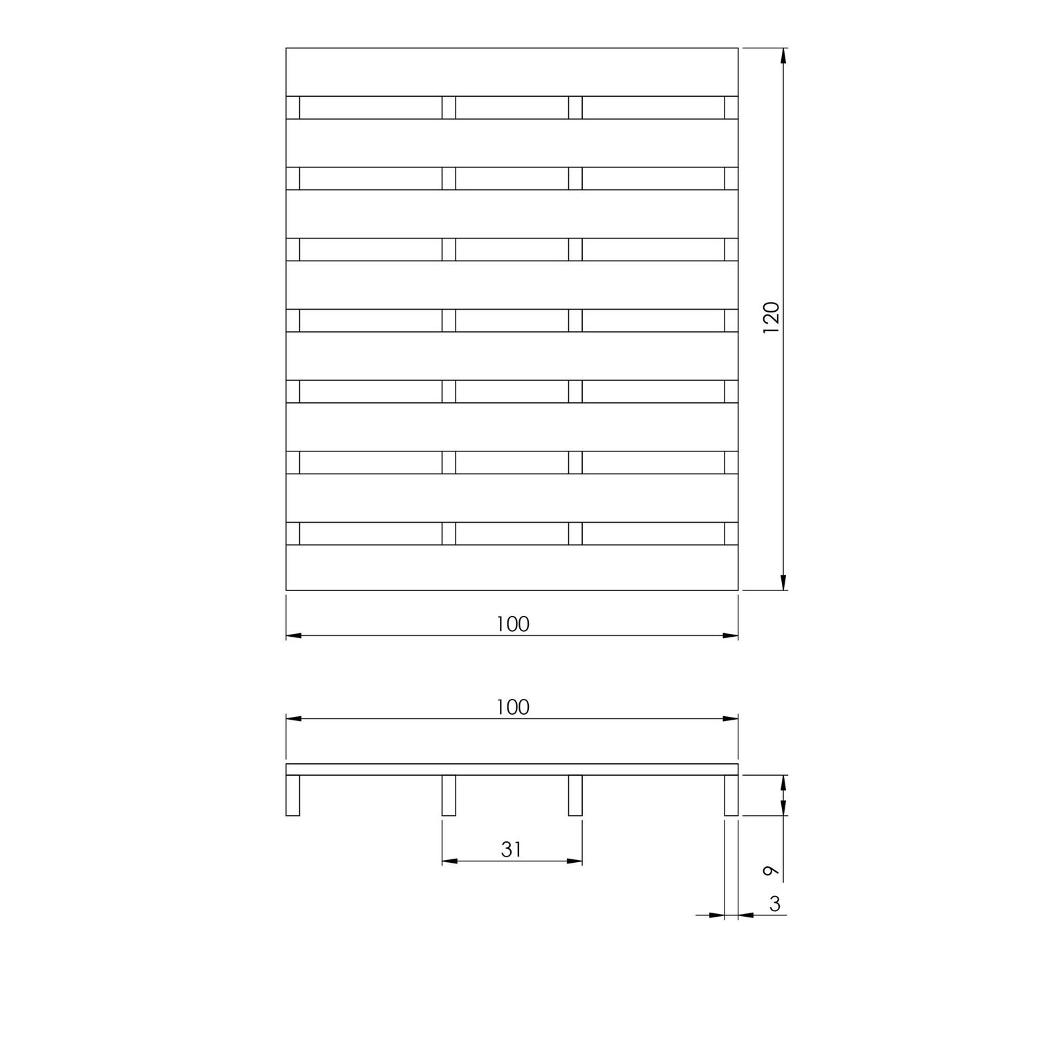 Estiba Madera Plástica 120x100x11.5cm 4 Vigas 8 Tablas - Homecenter.com.co