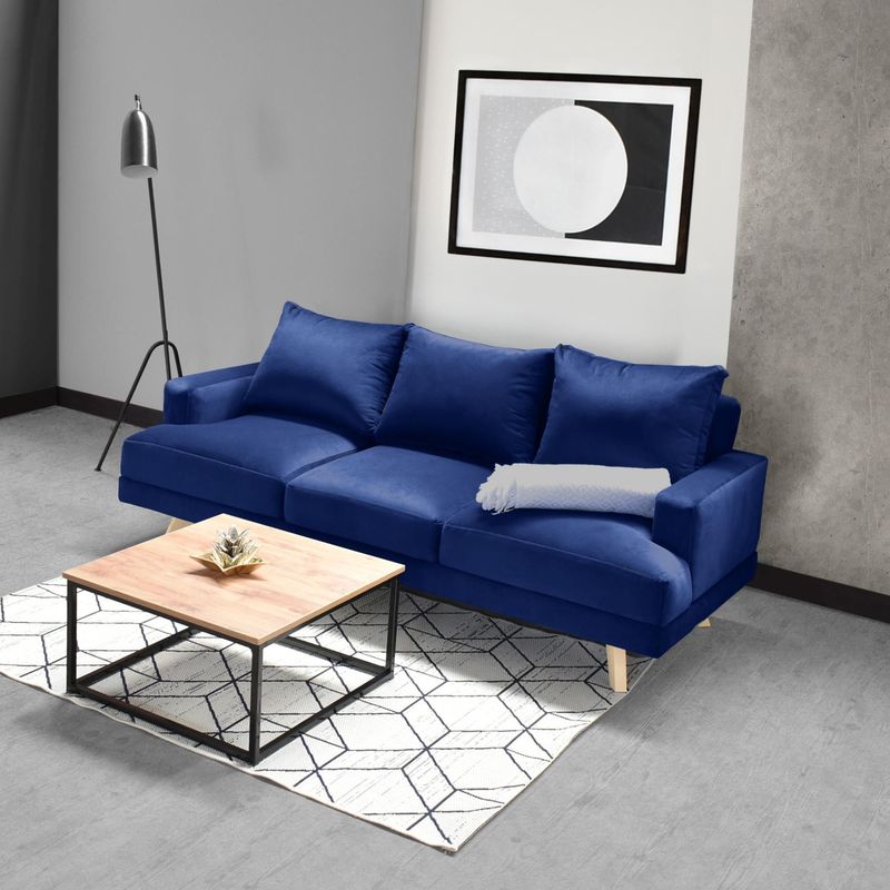 Sofá Lisboa 85X192X81 en Tela Denver Azul HOGAR VENECIA | falabella.com