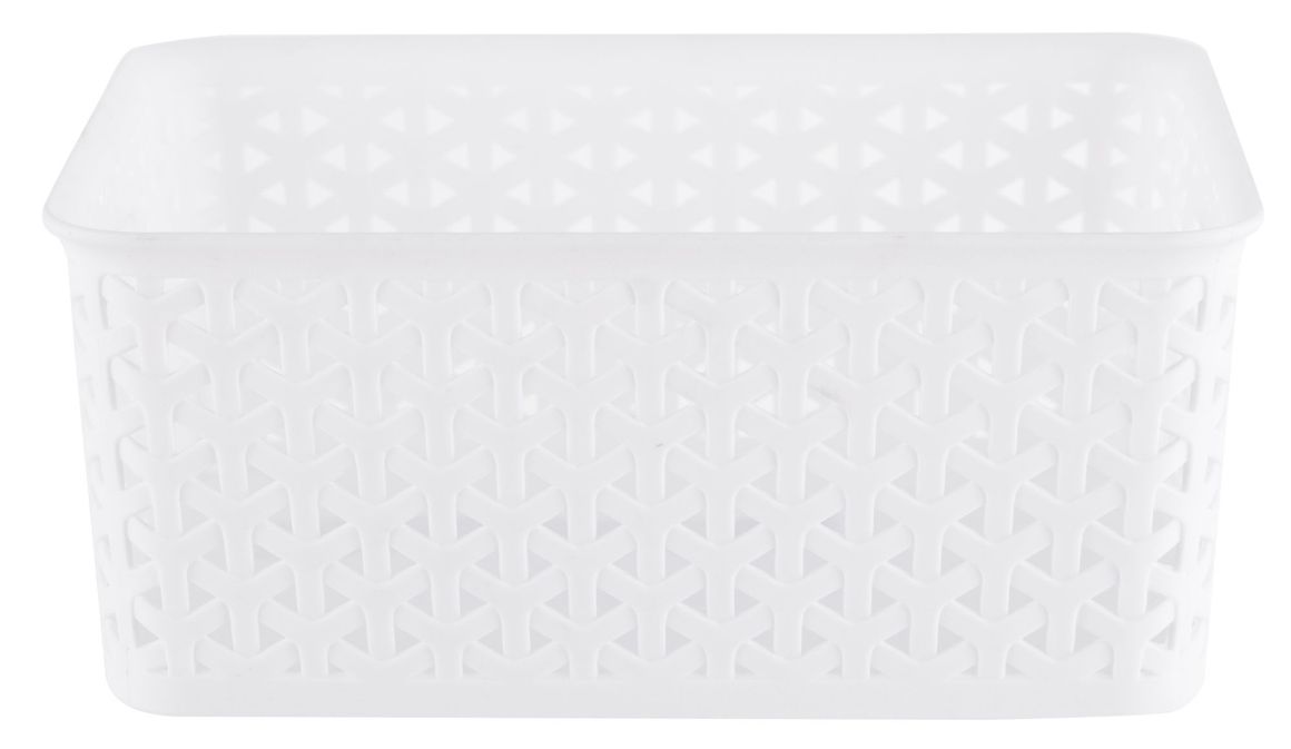 Canasta Ratán Plástica 4 litros 25x19.5x10.5 cm Blanca Just Home ...