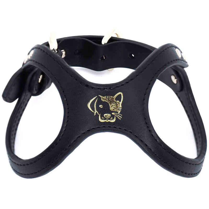 Pechera Para Perro Cuero Sintético Importado Negro Mini Petmasters ...