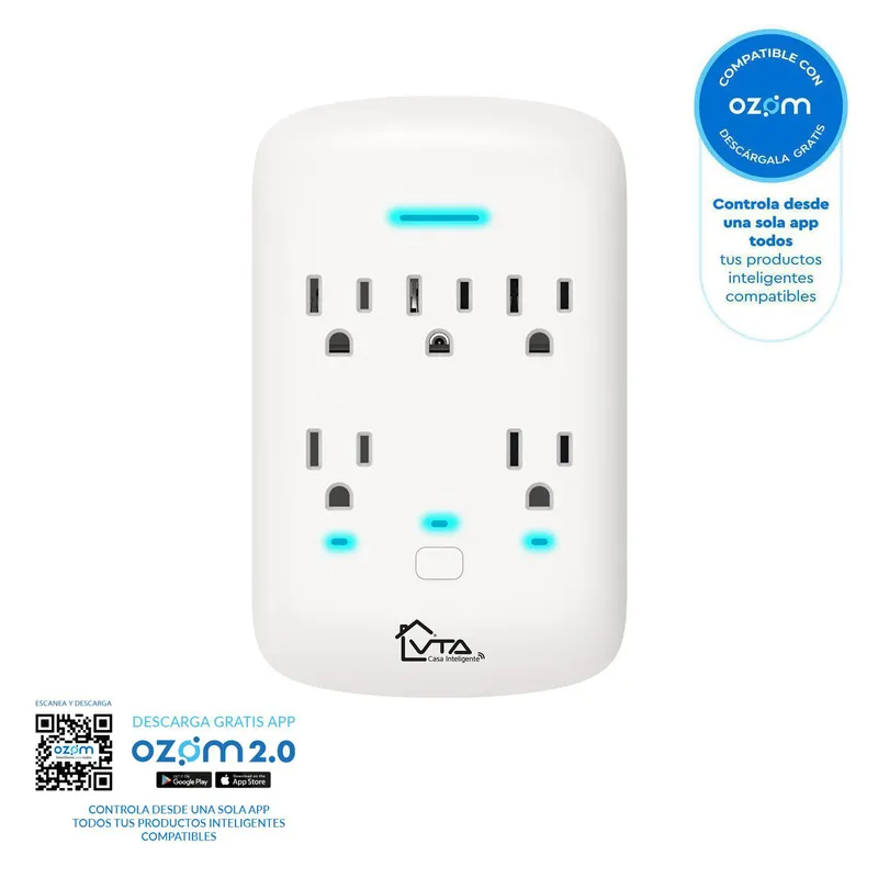 Multitoma Inteligente Con Supresor De Picos 5 Sal P/T Vta Casa ...