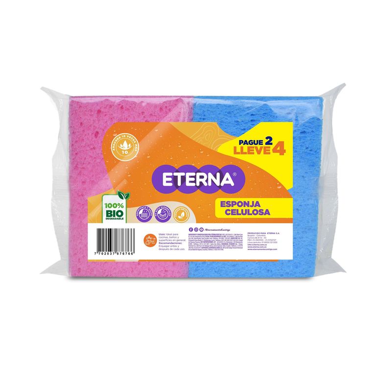 Esponja Eterna Celulosa x4 Unidades ETERNA | falabella.com