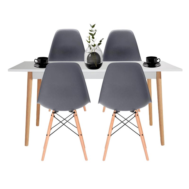 Comedor White 73X120X60 + 4 Sillas Eames Gris EKONOMODO COLOMBIA ...