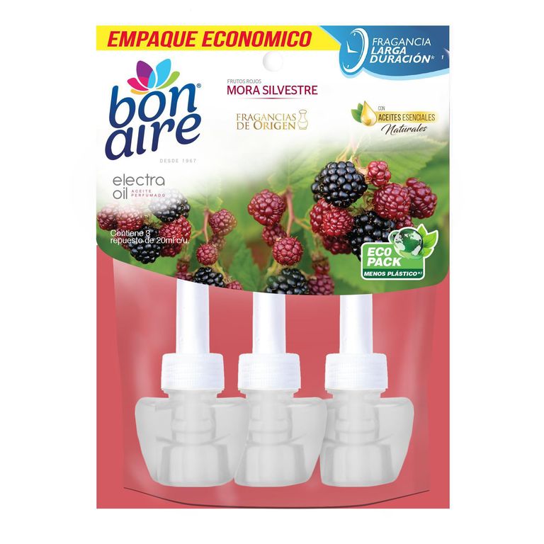 Ambientador Electra Oil 20ml Bon Aire Mora Silvestre Repuesto x3 ...
