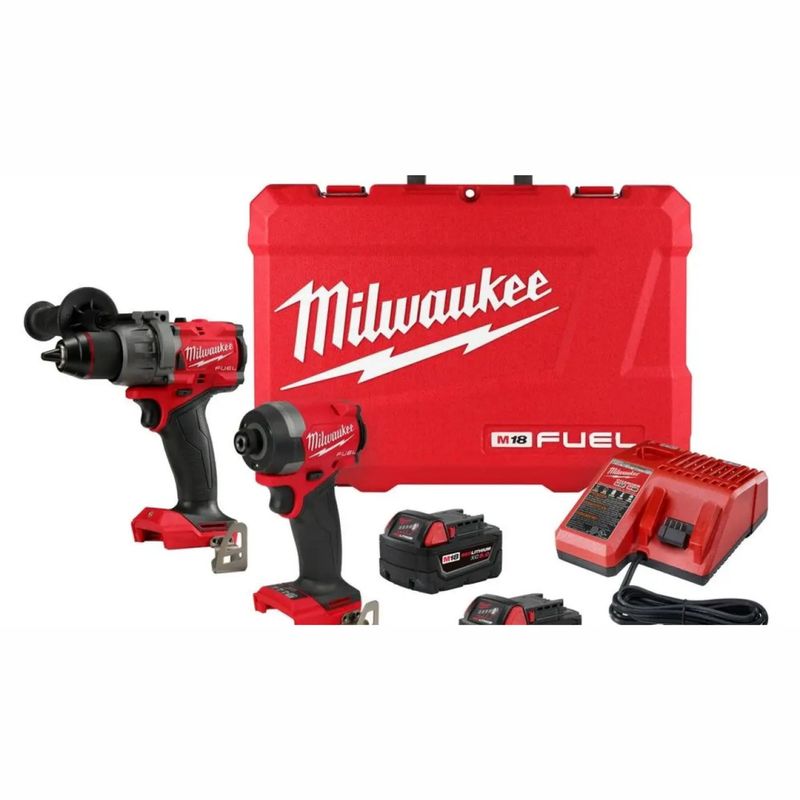 Kit Milwaukee de Taladro Percutor y Destornillador de Impacto de 18 V ...