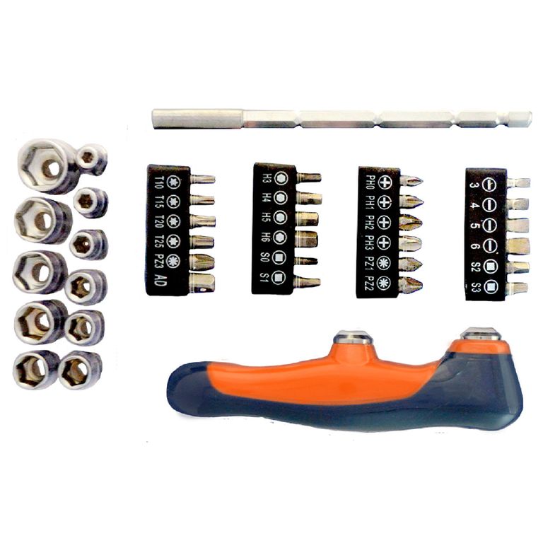 Juego de 37 Piezas Puntas Destornillador Copas Mango Discover DISCOVER ...