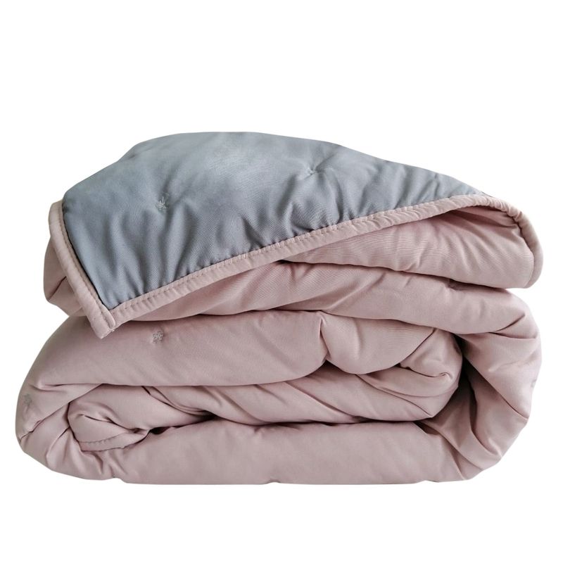 Edredon 190x235 Rosa Y Gris Flor Salto | falabella.com