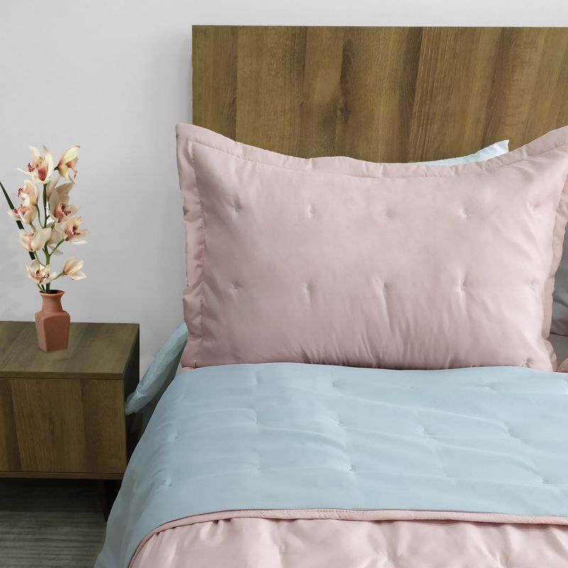 Edredón 240x235cm Rosa Y Gris Flor Salto JUST HOME COLLECTION ...