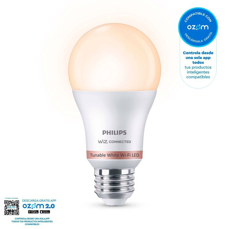 Bombillo Philips Led 800 Lm Inteligente Wi-Fi Luz Fria Y Calida By Wiz ...