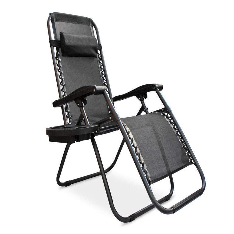 Silla Asoleadora Plegable Aluminio y Textil Negro GENERICO | falabella.com