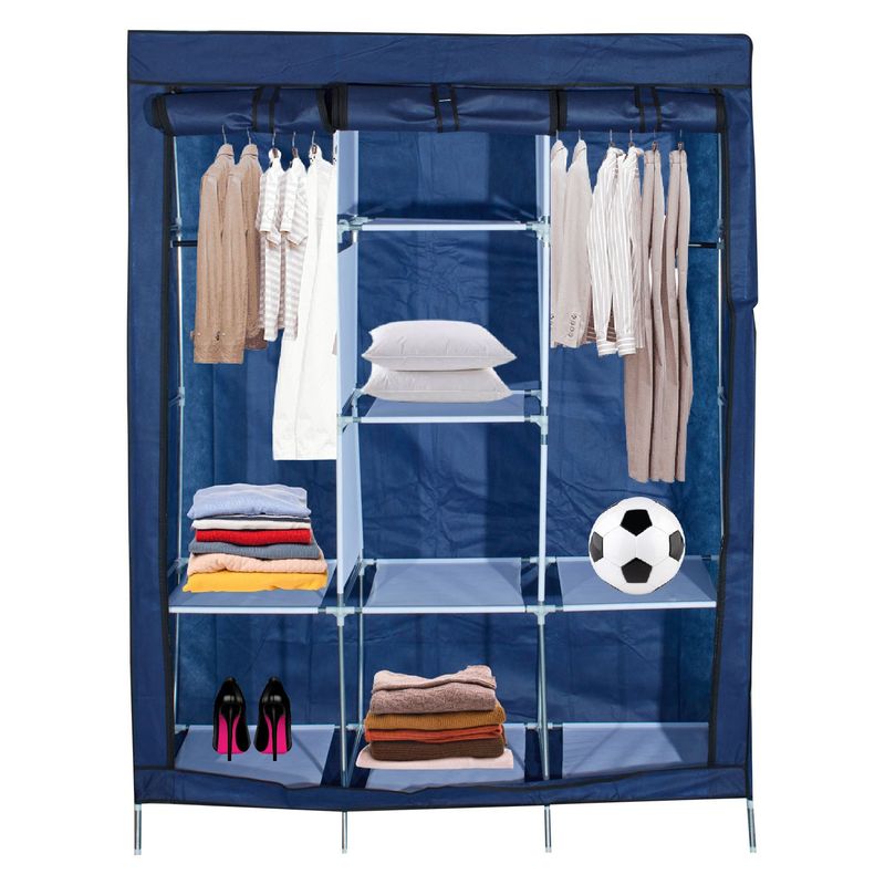 Closet Doble Desarmable Portátil Con Forro Azul URBAN DESIGN ...