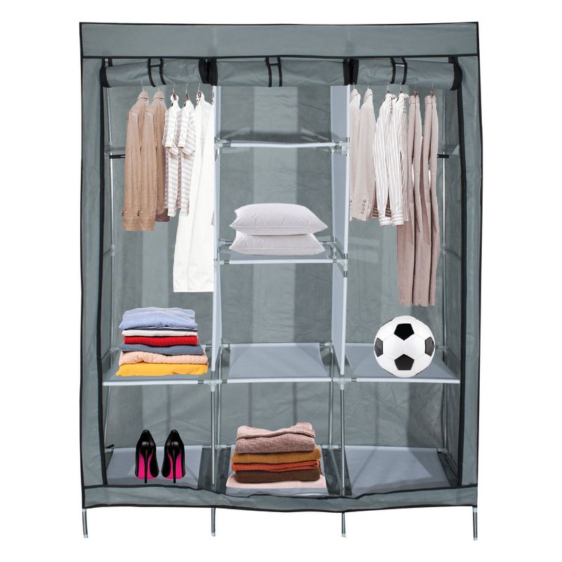 Closet Doble Desarmable Portátil Con Forro Gris URBAN DESIGN ...