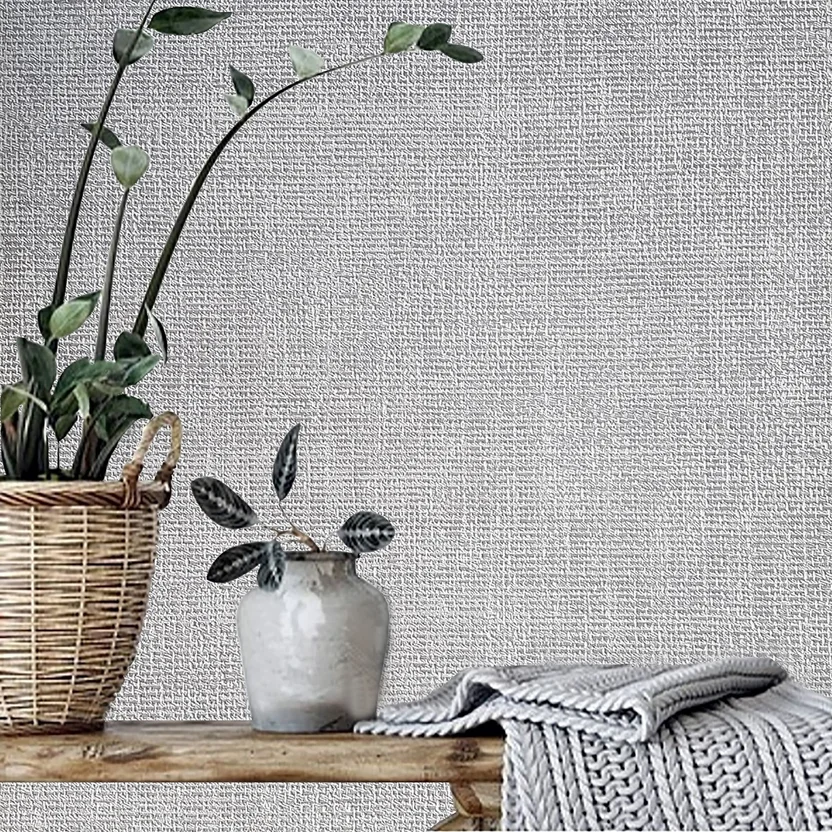 Papel Colgadura 53 cm x10m Tejido Gris - Homecenter.com.co