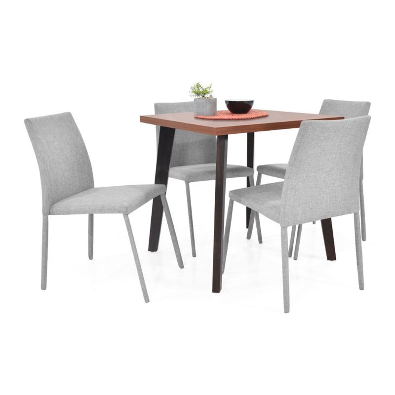 Juego de Comedor Lyon 4 Puestos + Sillas Lugo Tela Plata HOGAR VENECIA ...