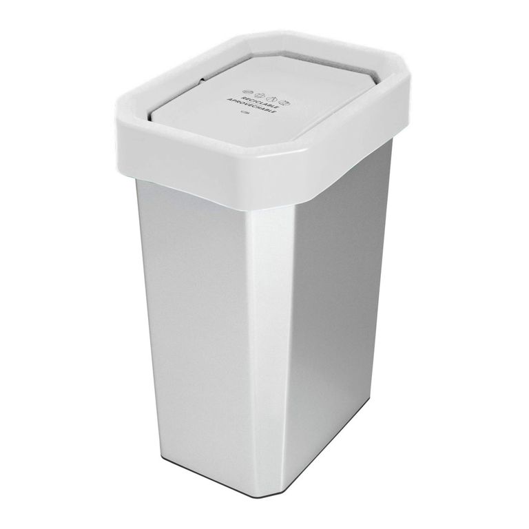 Caneca Plástica 53L Blanco Para Reciclable Con Tapa Vaiven ESTRA ...