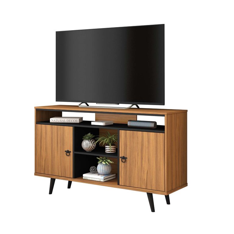 Rack TV 55 Pulgadas Nogal Negro 79X136X38 MULTIMUEBLES | falabella.com