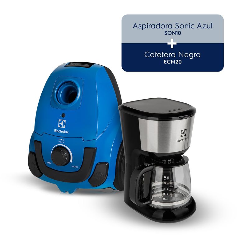 Combo Aspiradora Sonic Azul + Cafetera Negra ECM20 ELECTROLUX ...