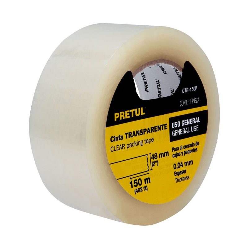 Cinta Ancha Transparente Uso Hogar De 150 Metros Y 48 Mm PRETUL ...