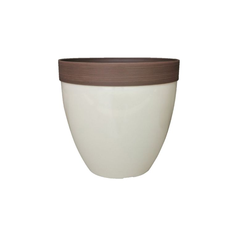 Maceta De Plástico Beige Brillante De 38.10 cm SOUTHERN PATIO ...