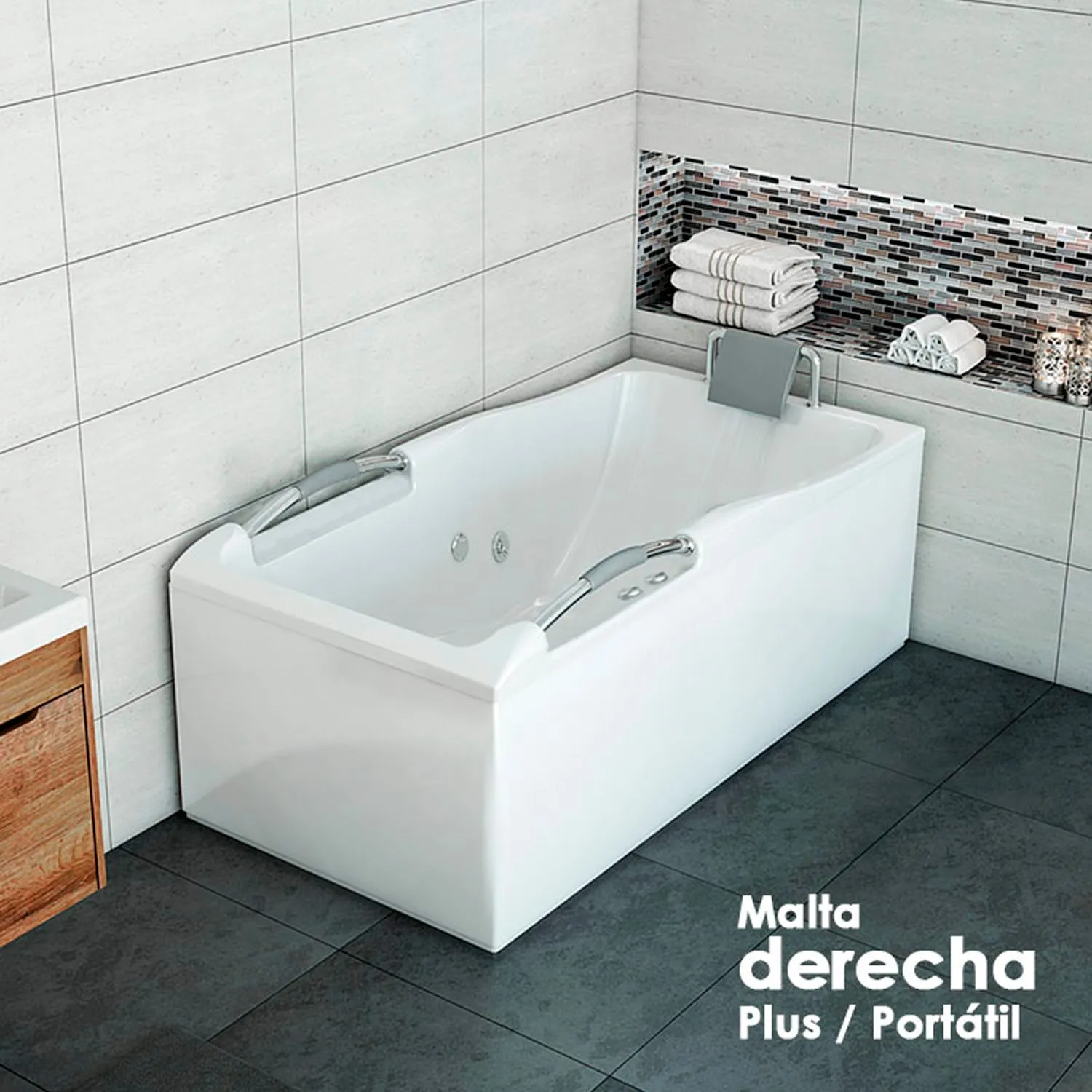 Jacuzzi Malta Plus Blanca Básica Izquierda 160X80Cm - Homecenter.com.co