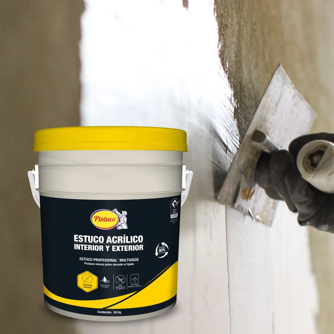 Estuco Acrílico Interior/Exterior Pintuco 30 Kilos - Homecenter.com.co