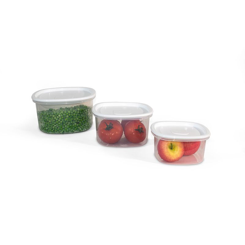 Set X3 Recipiente Cuadrados 1.5L-2.5L-4.5L Blanco | falabella.com