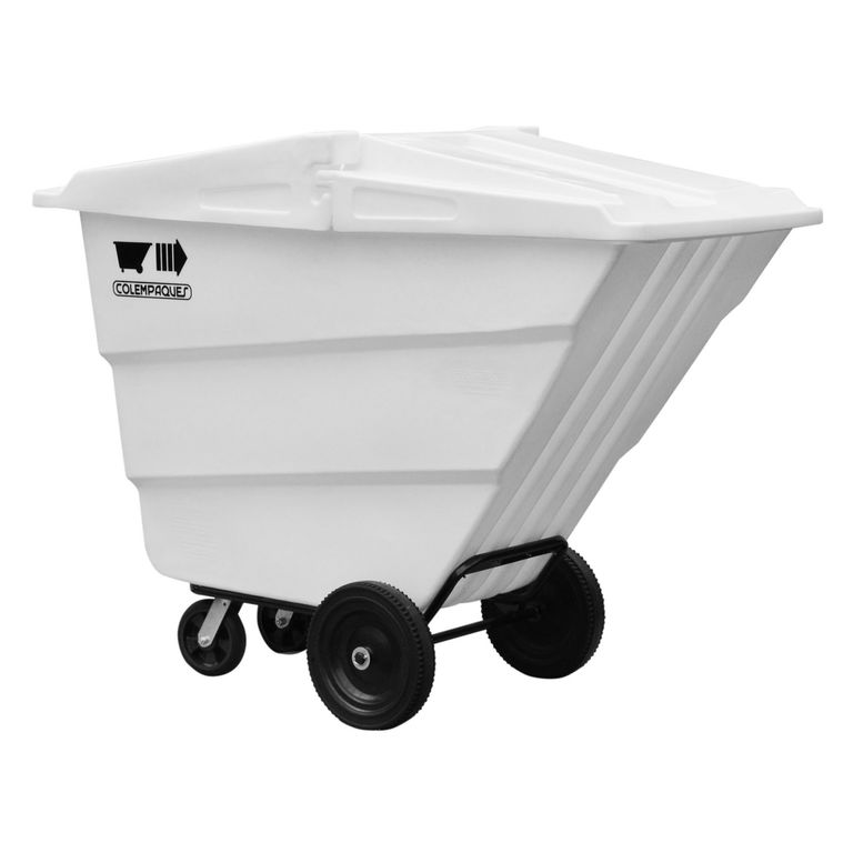 Contendor Con Ruedas Plástica 760L Blanco Con Tapa Practiwagon ...