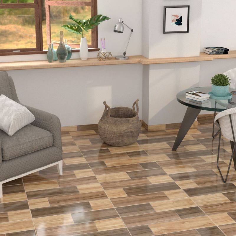 Piso Cerámico Madera Veliki Café 60x60cm Caja 2.16 m2 Euroceramica ...