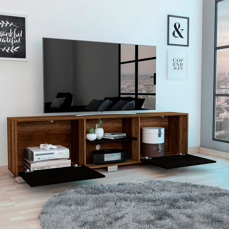 Rack TV 80 pulgadas Classic Color 180X52X35 Caramelo Wengue RTA DESIGN ...