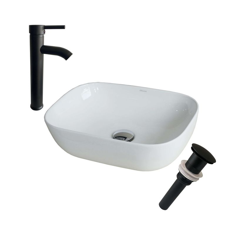 Kit Lavamanos Vessel Baru+ Grifería + Desagüe Push INKORPORAR ...