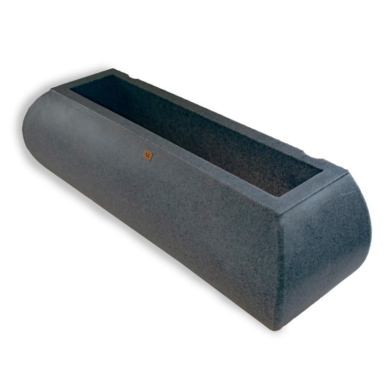 Matera Plástica Rectangular Alem 18X51.5X19Cm Cemento Oscuro Incluye Soporte FORA | falabella.com