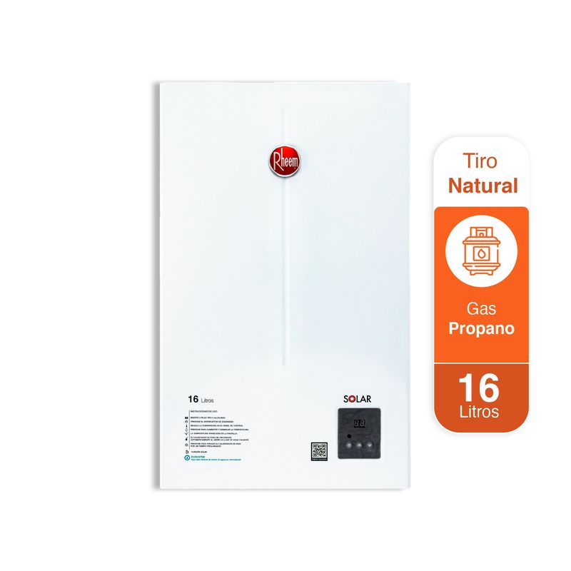 Calentador 16 Litros Gas Natural Tiro Natural Digital Rheem RHEEM ...