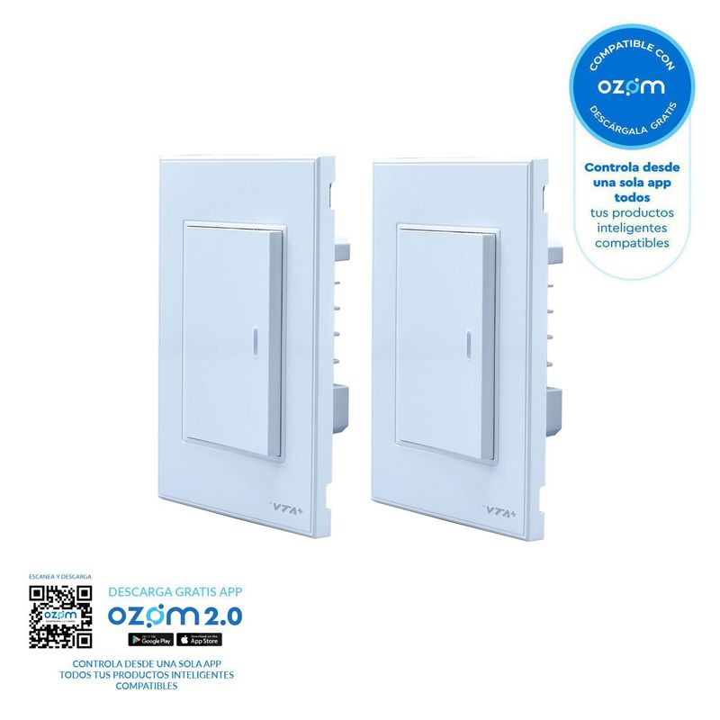 Kit 2 Interruptores Sencillos Switch Iot VTA PLUS | falabella.com