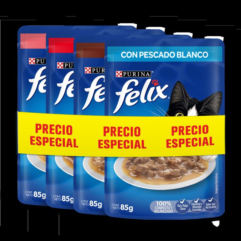 Alimento Húmedo Felix Sensaciones 4x 85gr FELIX | falabella.com