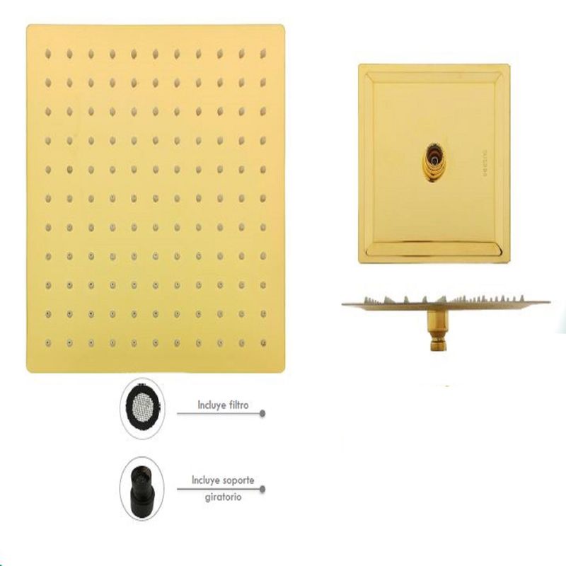 Ducha Cuadrada Dorado Acero 304 - 10 Pul STYLOS EN BRONCE | falabella.com