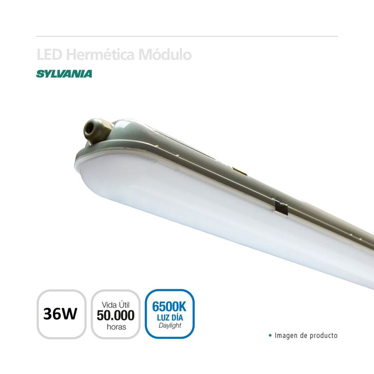 Lámpara Hermética LED 36w Luz Fría 4500 Lúmenes 100 SYLVANIA ...
