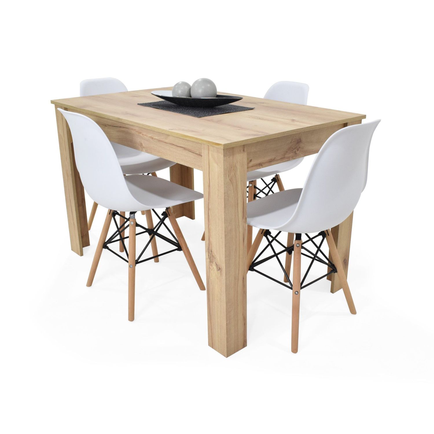 Set Comedor 4 puestos Voru Banfield 77x120x76 Duna - Homecenter.com.co