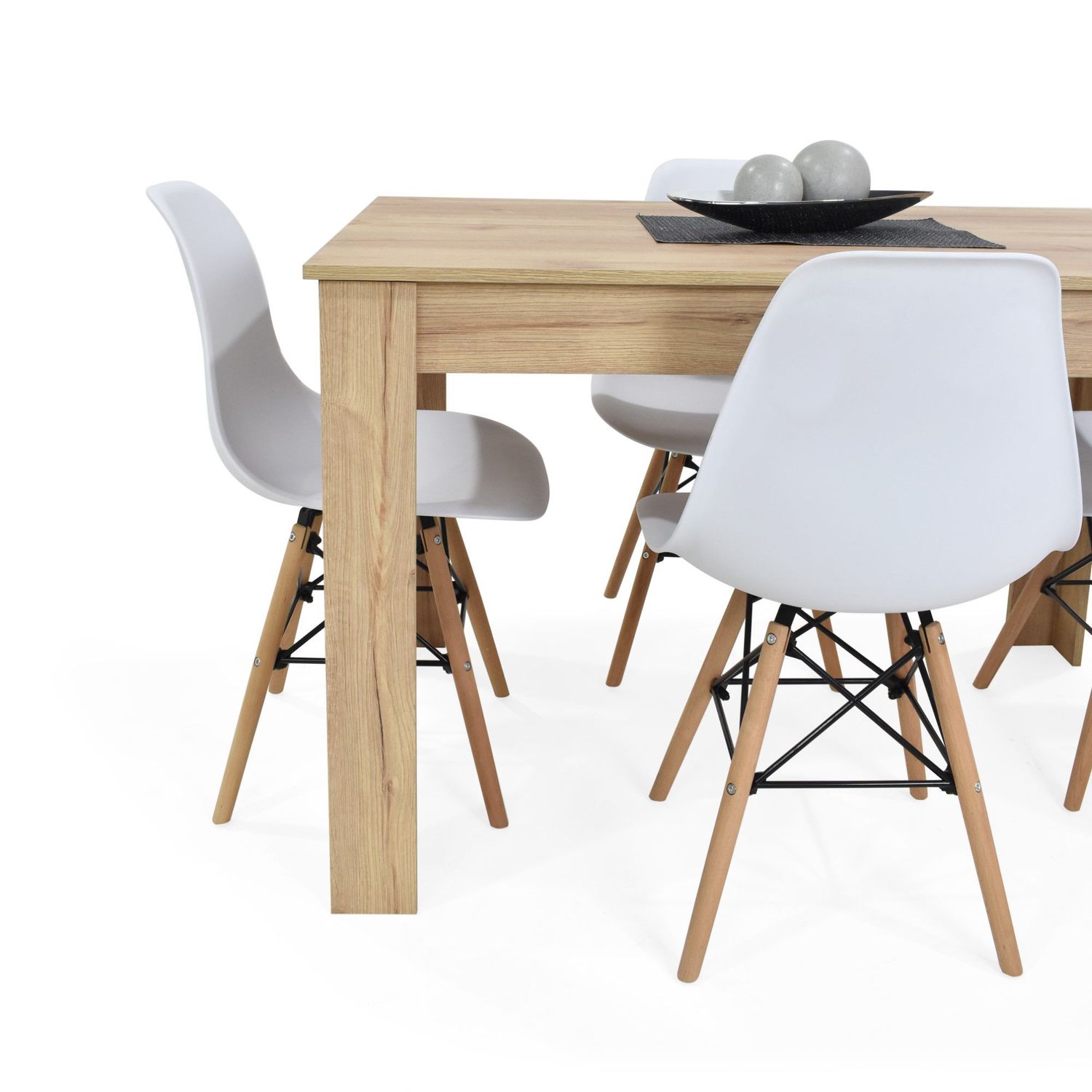 Set Comedor 4 puestos Voru Banfield 77x120x76 Duna - Homecenter.com.co